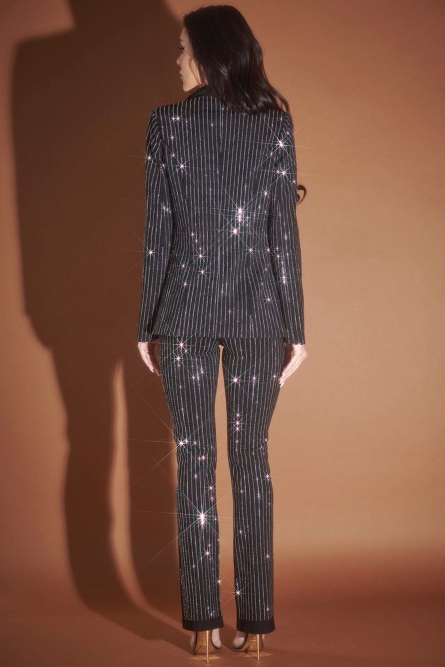 Pinstripe Rhinestone Pants – Ver Luisant